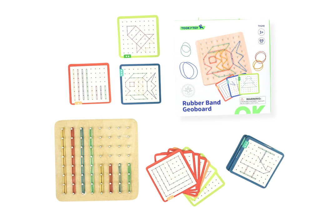 Tooky Toy Rubber band Geoboard Pattern Set – Childplay Melbourne