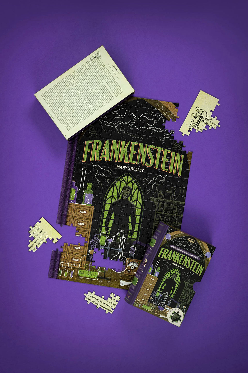 Professor Puzzle - Frankenstein 252-Piece Double-Sided Jigsaw Puzzle ...