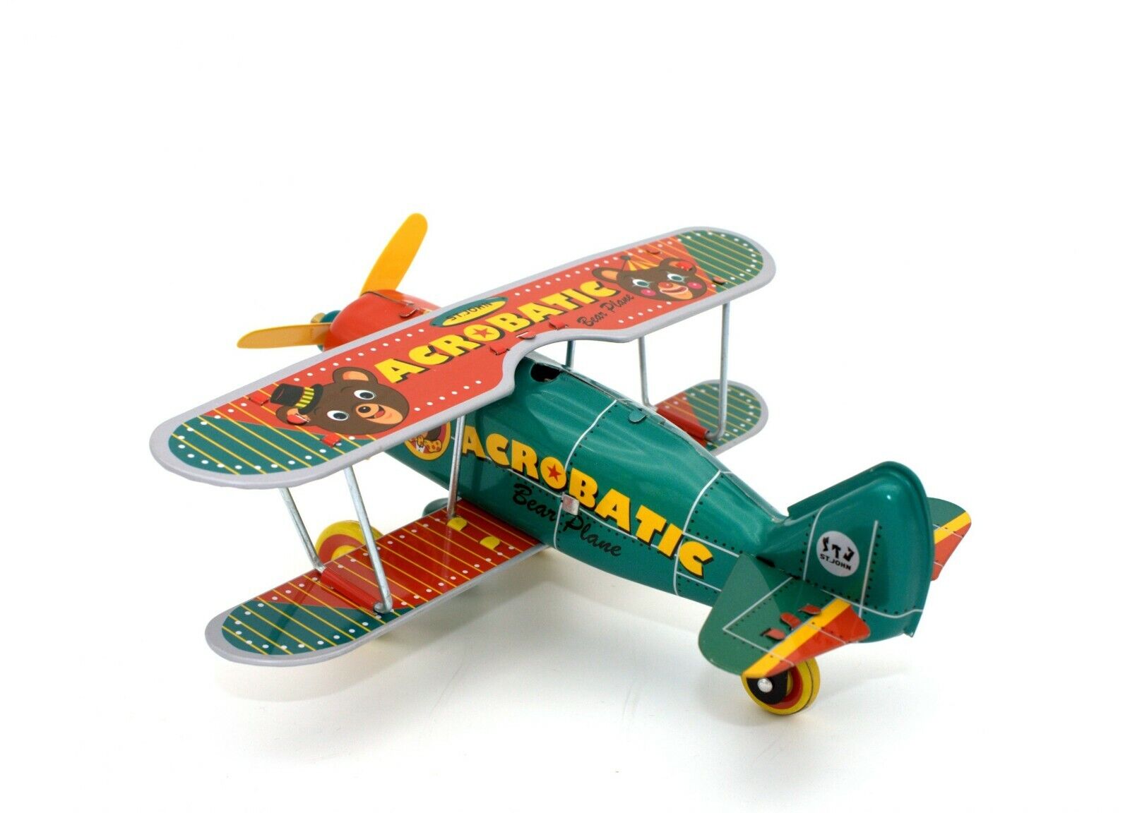 St Johns- Mechanical Windup Acrobatic Bear Plane – Childplay Melbourne