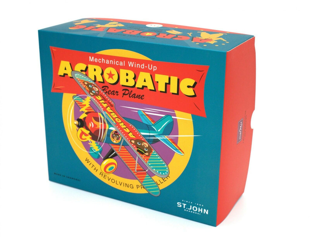 St Johns- Mechanical Windup Acrobatic Bear Plane – Childplay Melbourne