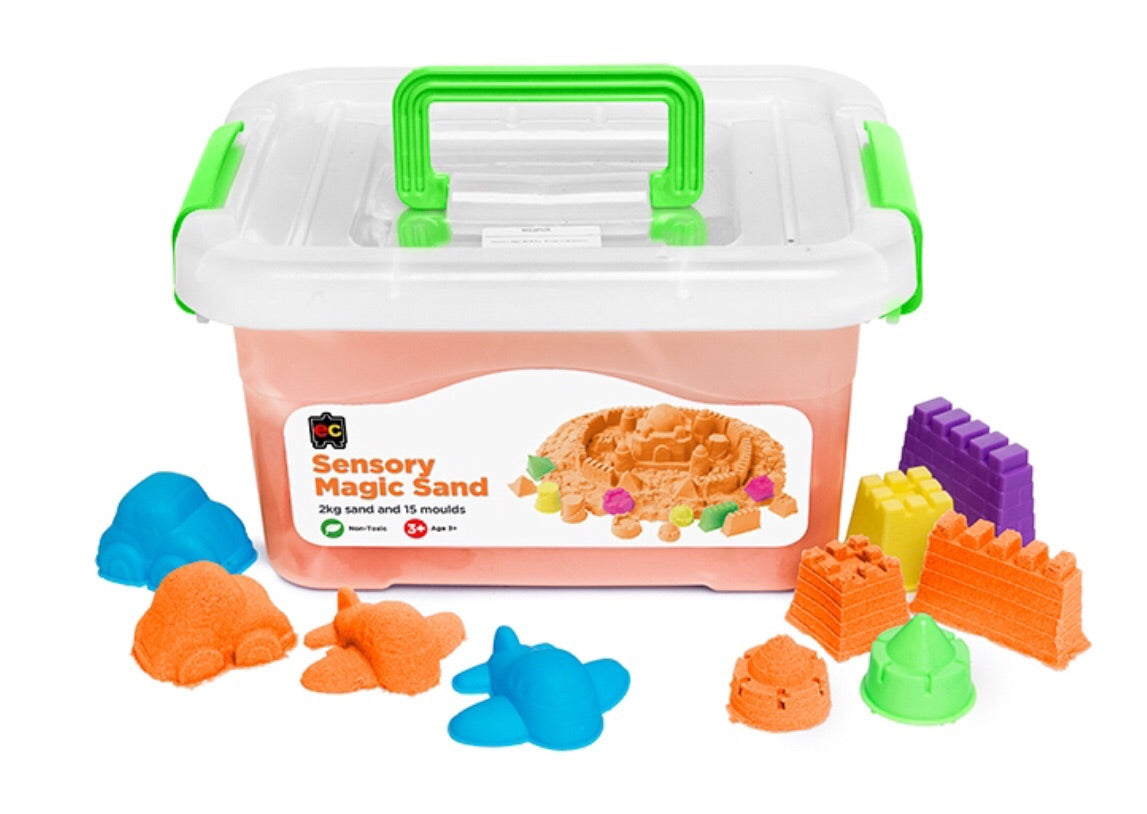 Magic Sensory Sand with Moulds 2 kg, Orange – Childplay Melbourne